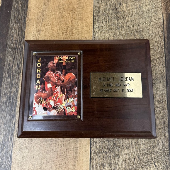 Jordan | Art | Michael Jordan Plaque 993 Retirement Signed | Poshmark